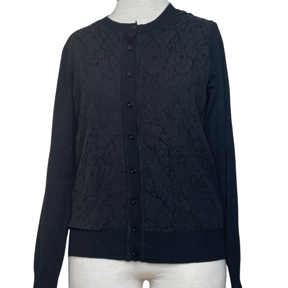 Renuar | Sweaters | Renuar Fine Guage Ls Black Cardigan Sweater Wlace ...